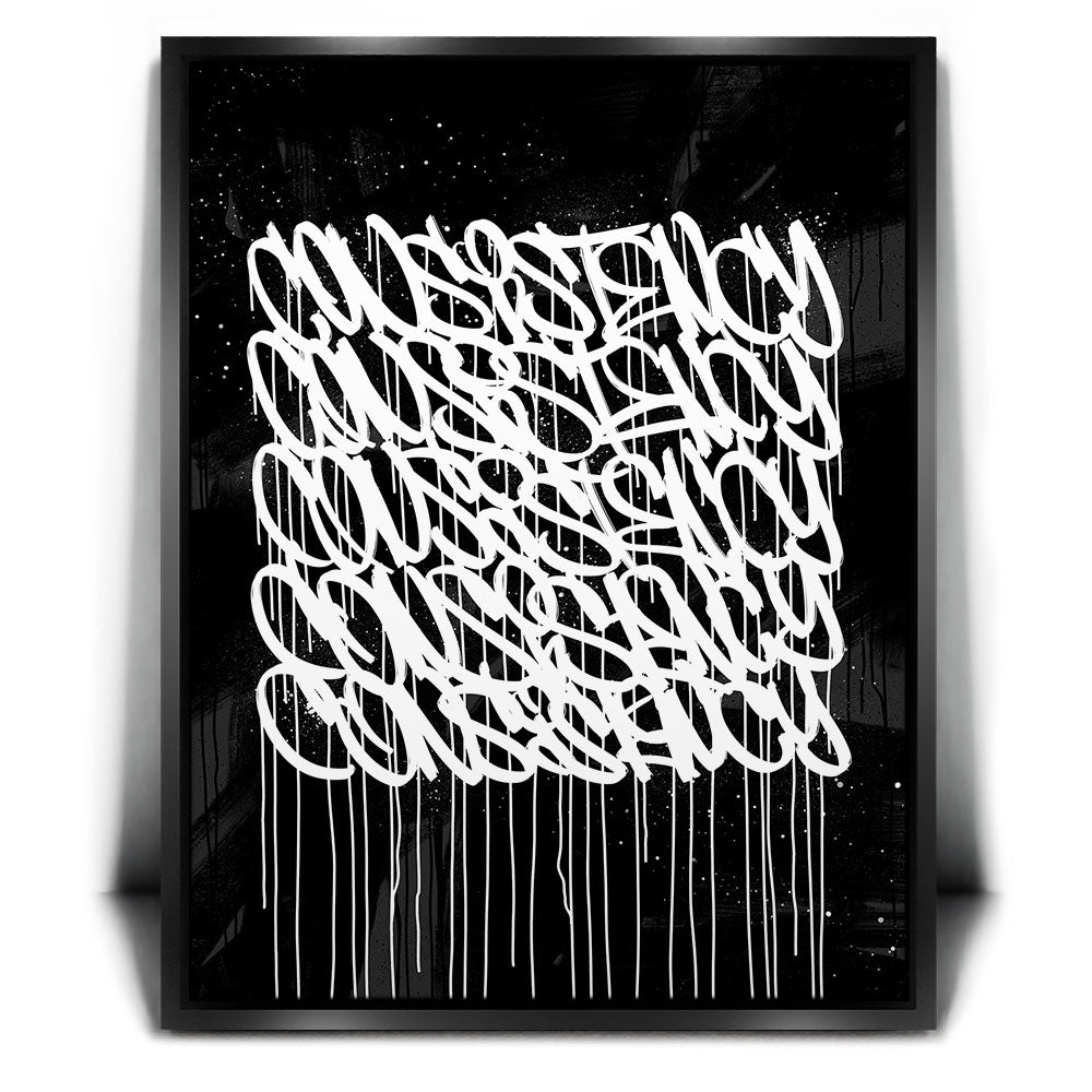 Consistency Graffiti - Black and White II – TheGOATWallArt