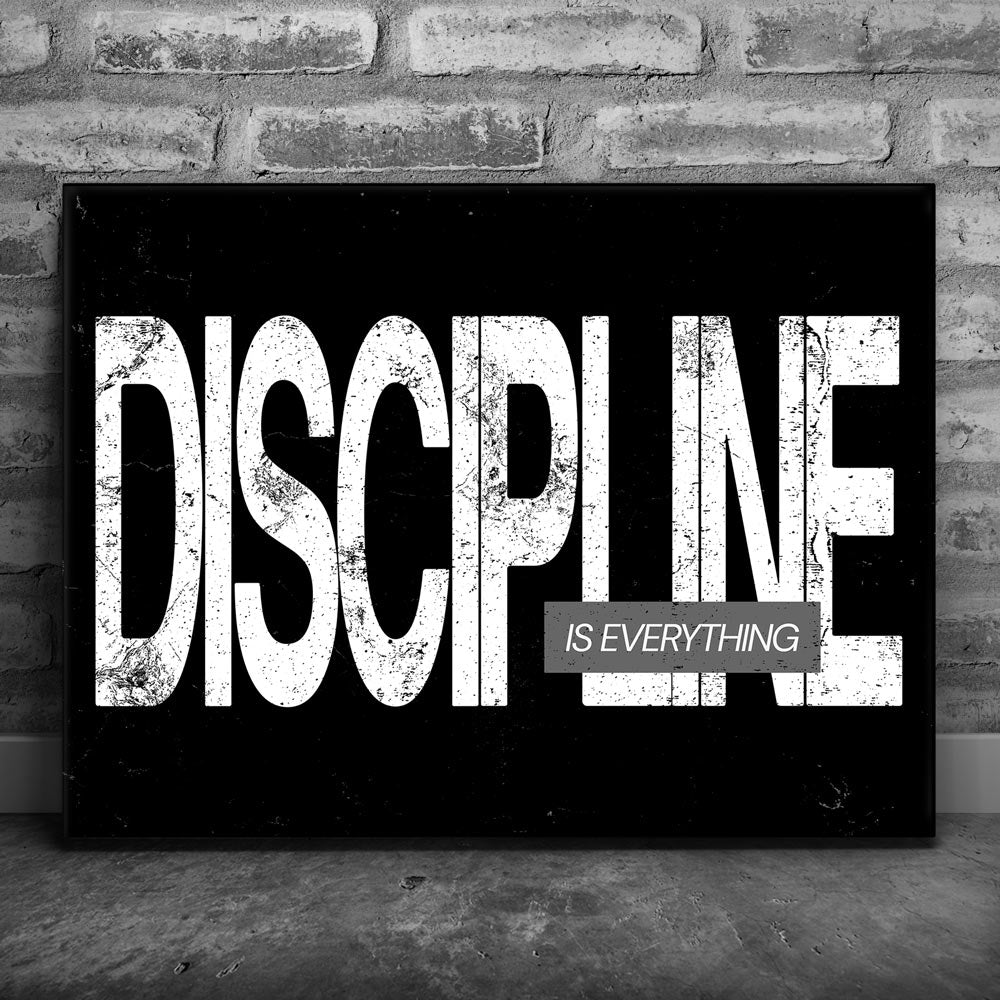 Discipline Is Everything - Red - B & W – TheGOATWallArt