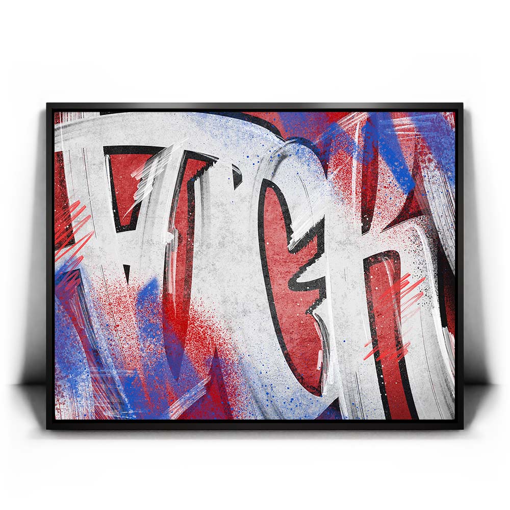 F-ck - Graffiti - White – TheGOATWallArt