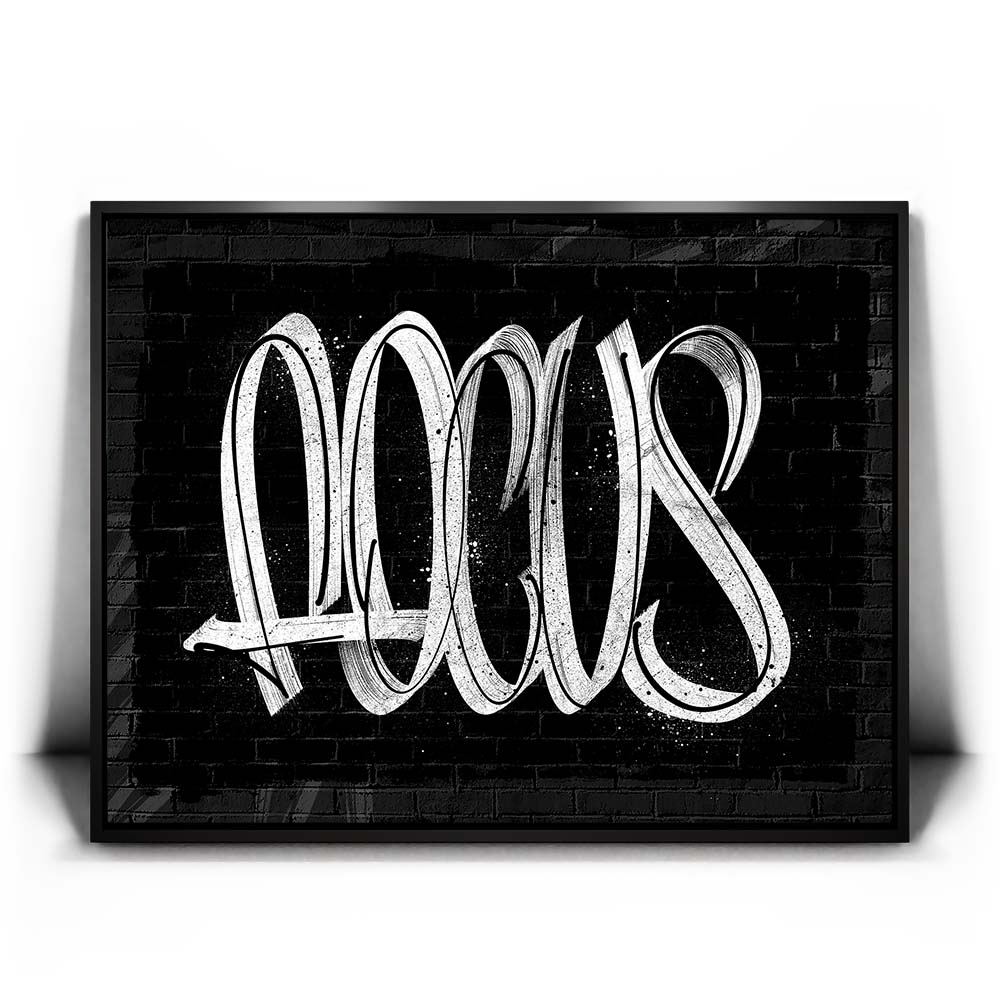 Focus - Calligraphy - Black and White – TheGOATWallArt