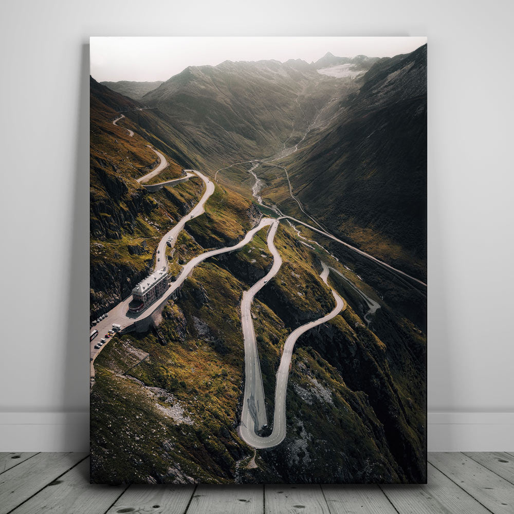 Furkapass Amazing Curved Mountain Road - Switzerland – TheGOATWallArt
