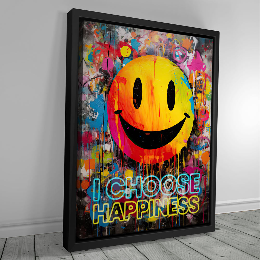 Graffiti Smiley - I Choose Happiness | TheGOATWallArt