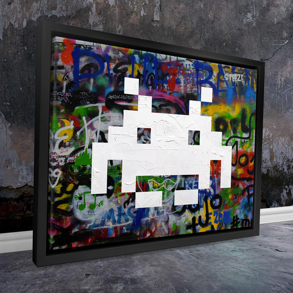 Graffiti Space Invader - TheGOATWallArt