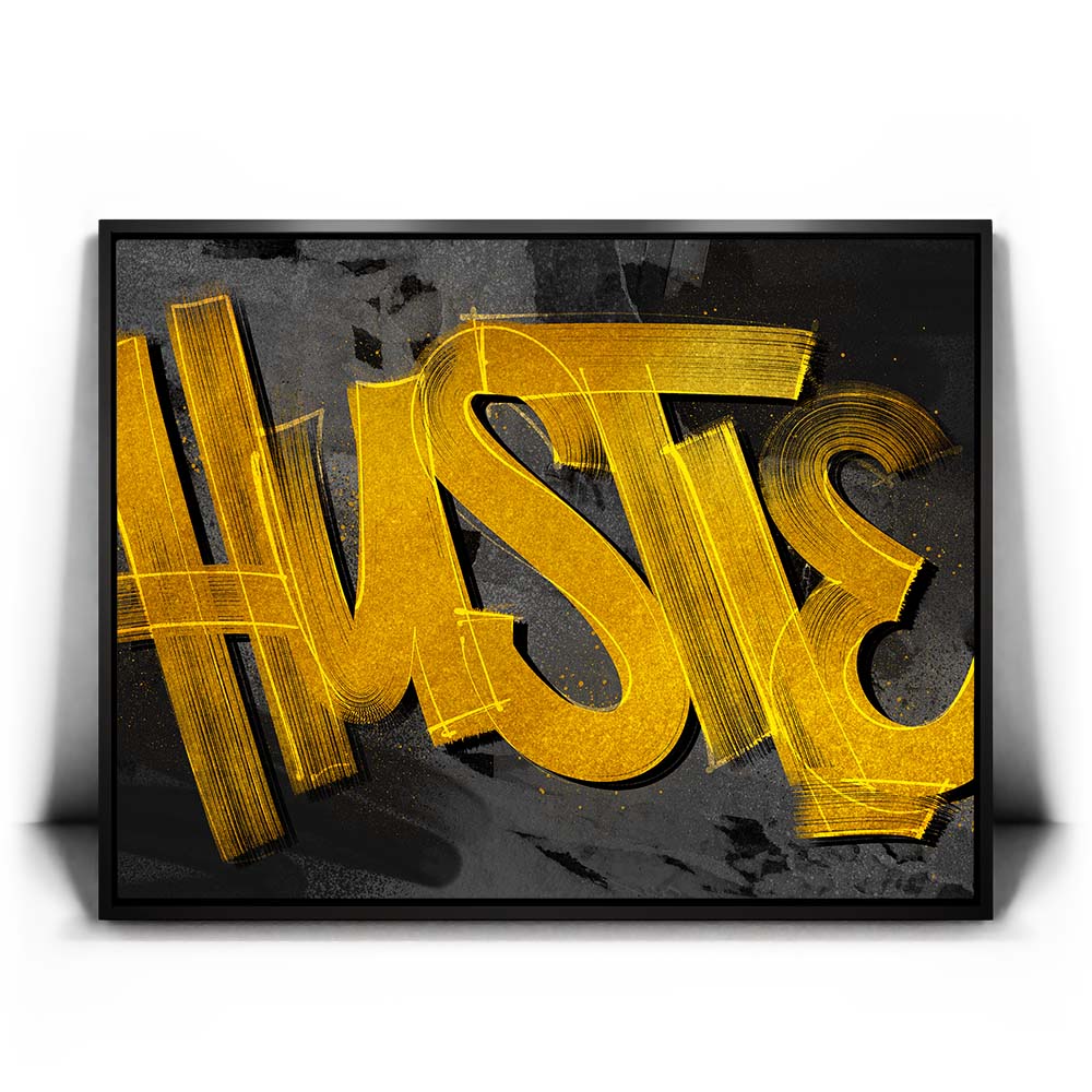 Hustle Gold - Calligraphy – TheGOATWallArt