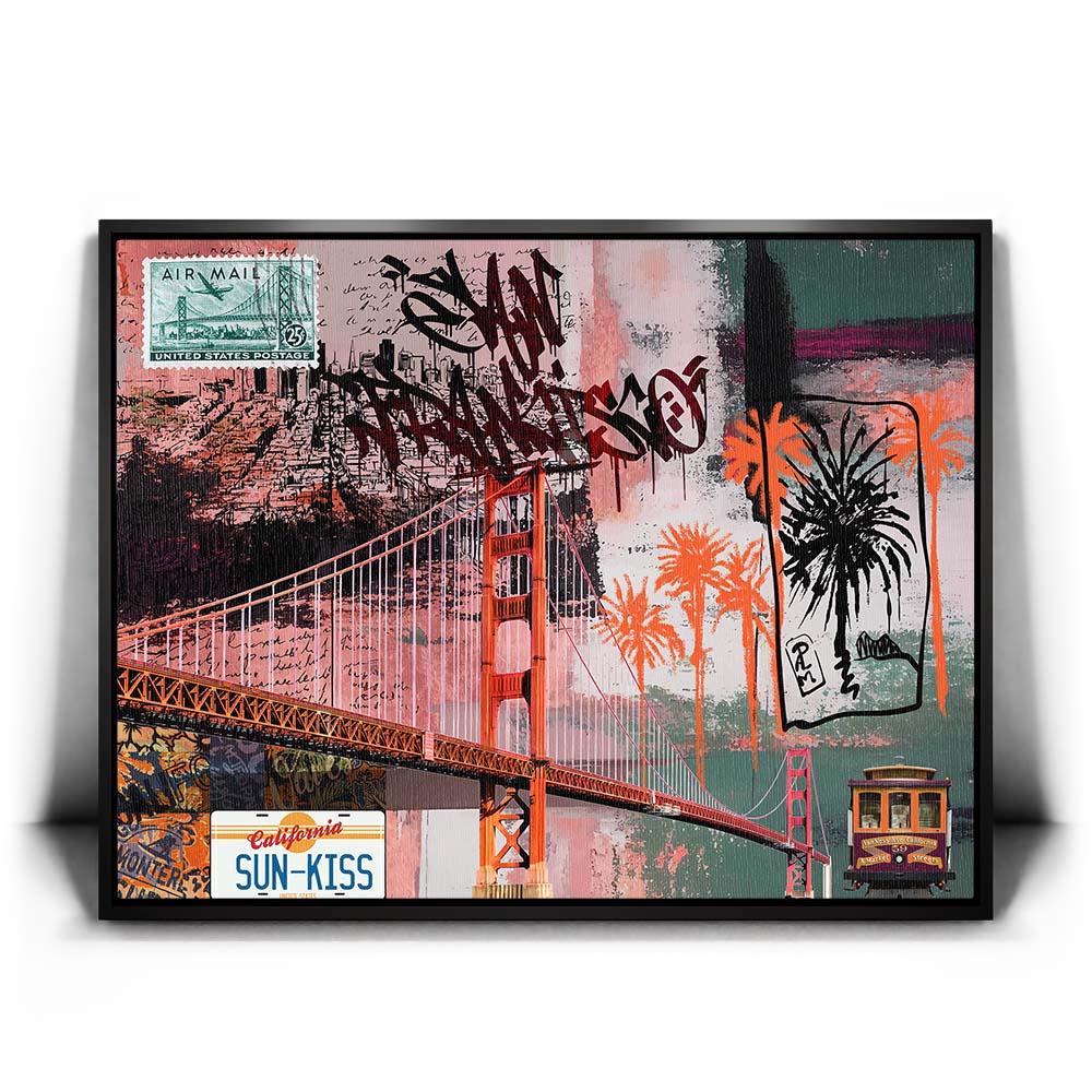 San Francisco Collage - Calligraphy – TheGOATWallArt