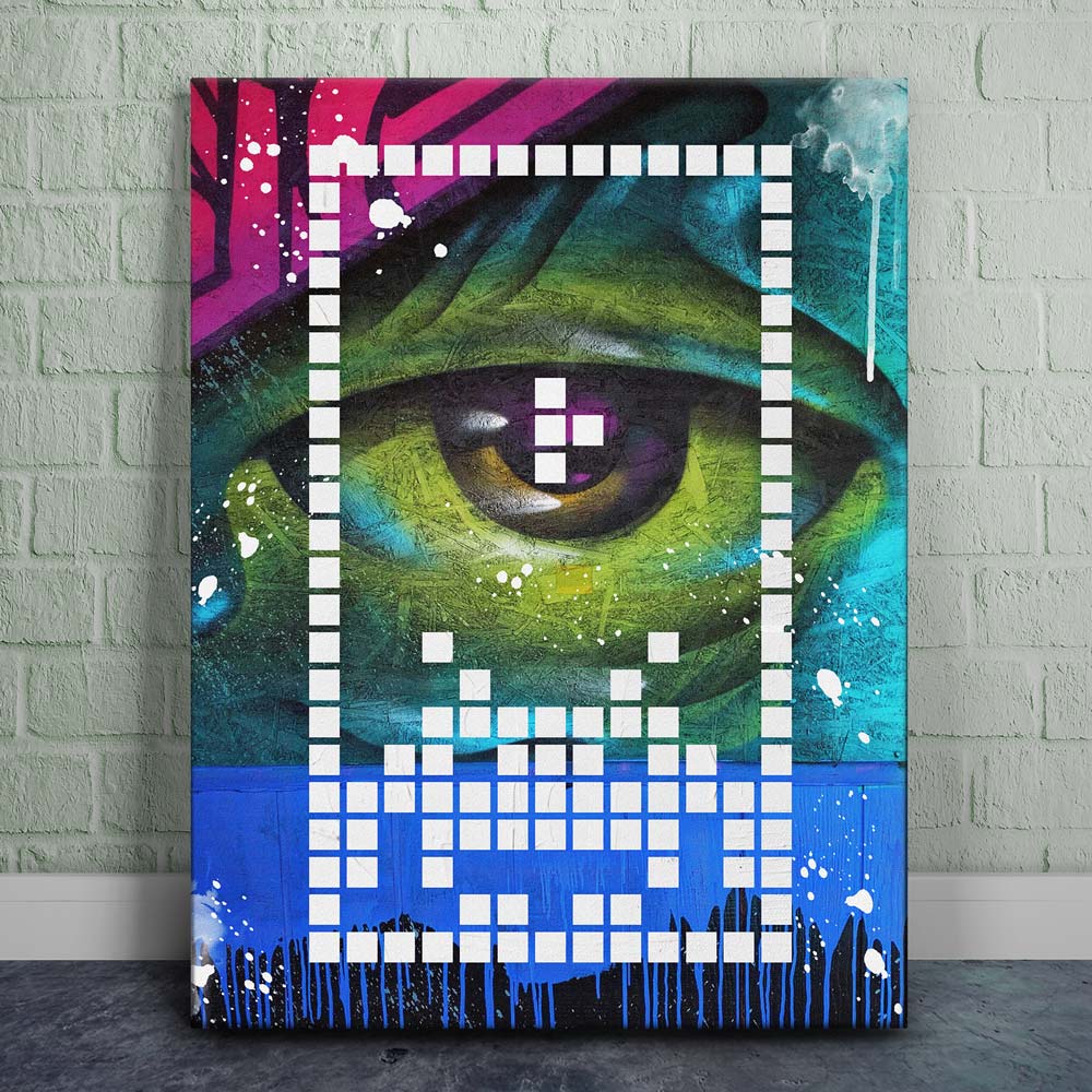 Tetris Invader Watchful Eye – TheGOATWallArt