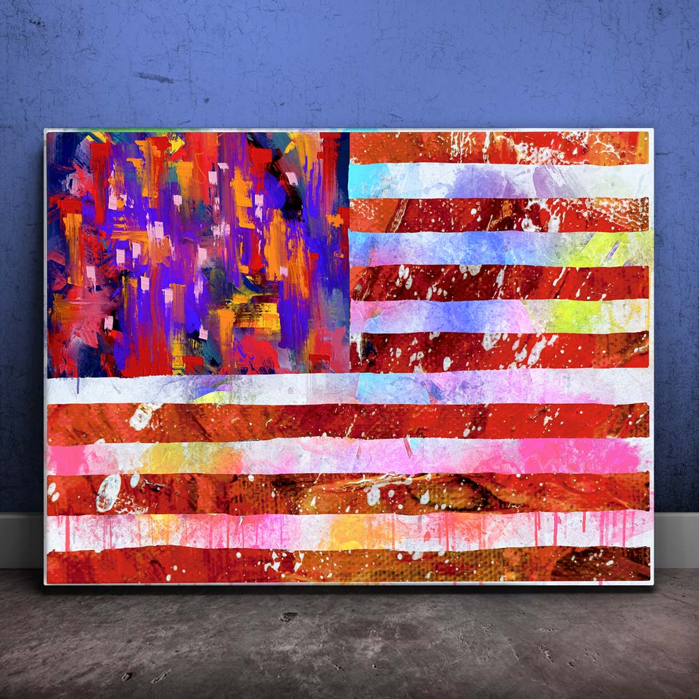 American Flag - Colorful Abstract – TheGOATWallArt