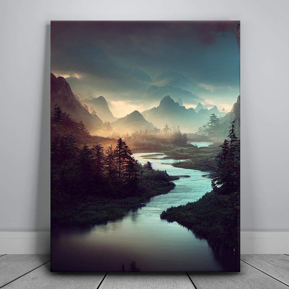 Flowing River III – TheGOATWallArt