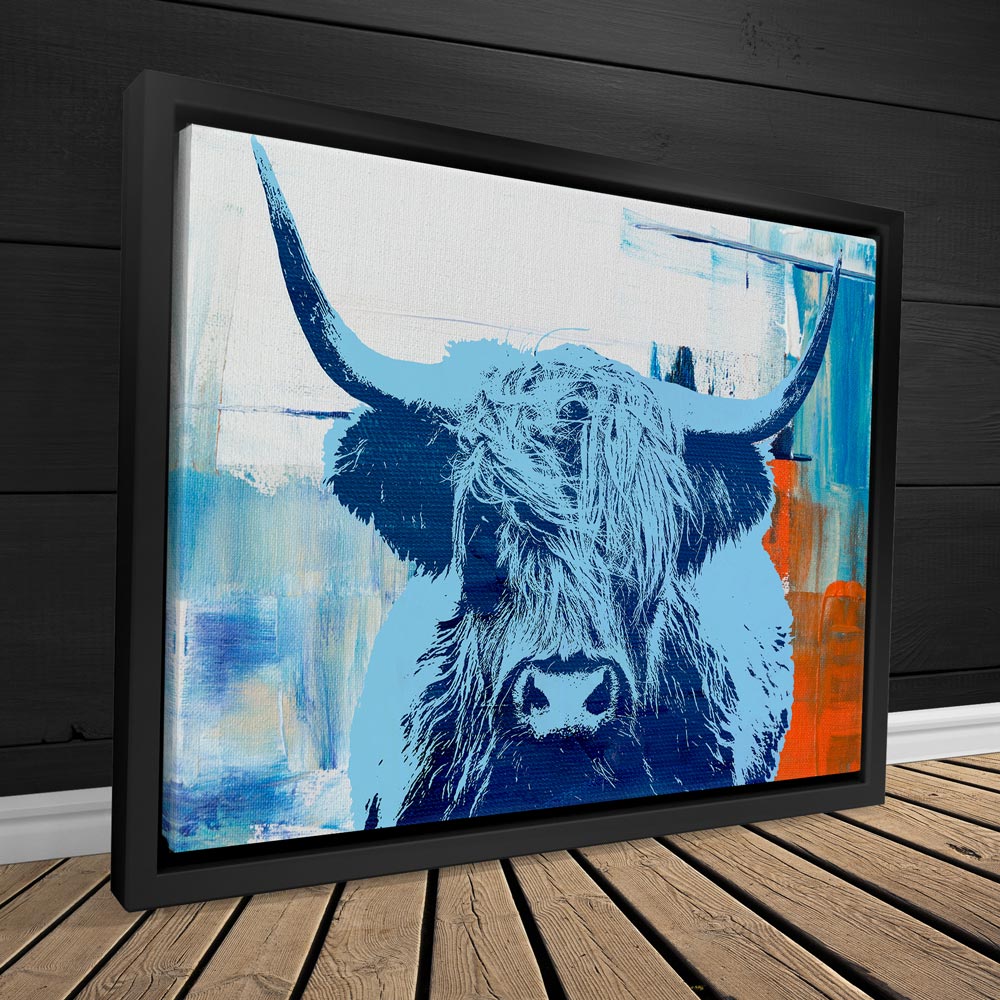 Highland Cow Blue | TheGOATWallArt