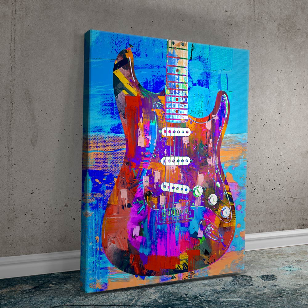 Painted Stratocaster Guitar | TheGOATWallArt
