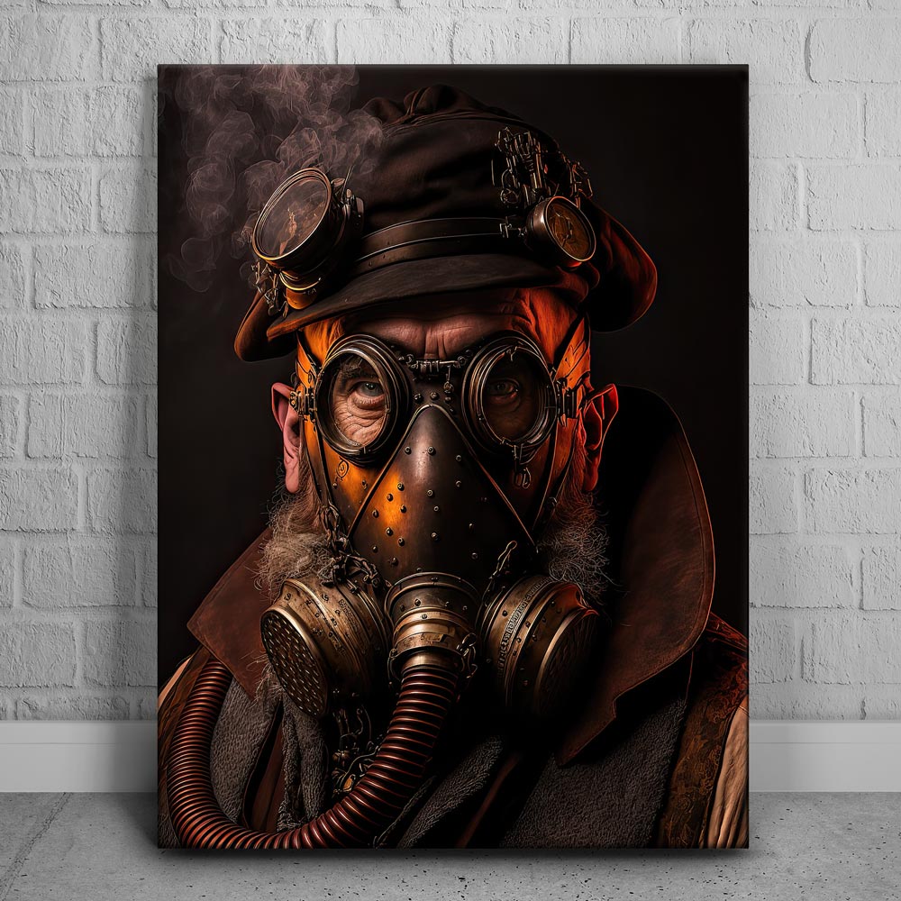 Steampunk Gas Mask - Orange – TheGOATWallArt