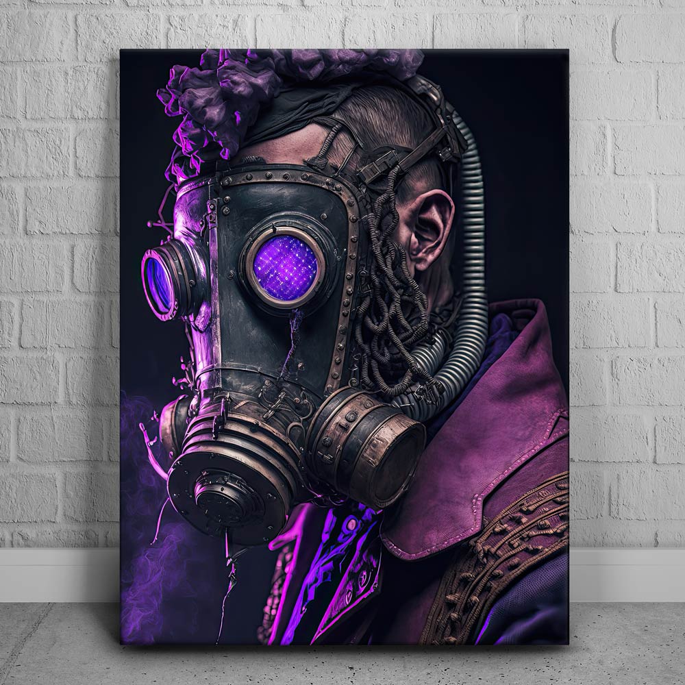 Steampunk Gas Mask - Purple – TheGOATWallArt